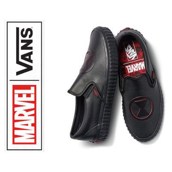 Vans | Shoes | Vans X Marvel Black Widow Slip On Sneake | Poshmark
